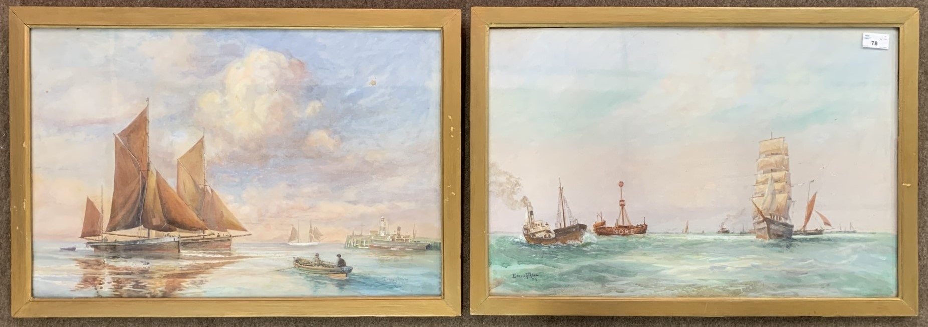 Ernest Hall | Pair of shipping / nautical scenes | MutualArt