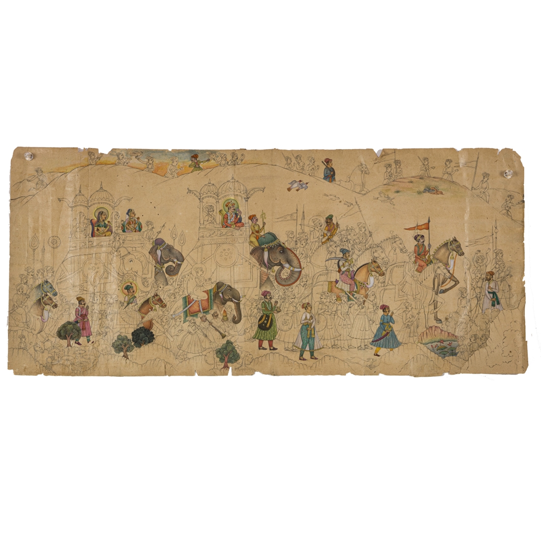 Indian School | An intricate Indian thankga drawing on paper depicting ...