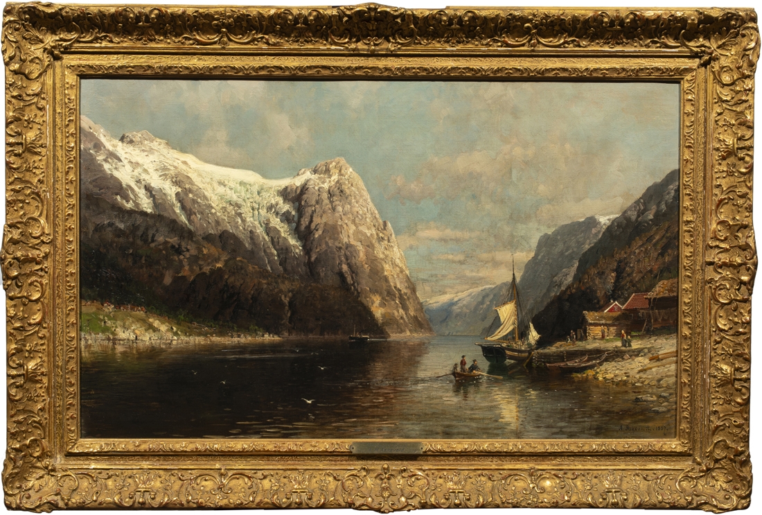 Anders Askevold | Winter Fjord Scene (1887) | MutualArt