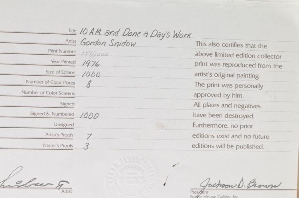 Gordon Snidow | Limited Edition Fine Art Print | MutualArt