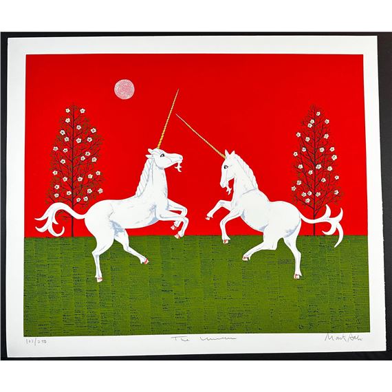 Mark Sabin | Mark Sabin (1936-) Screenprint, The unicorn, signed ...