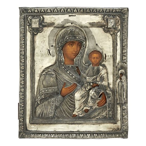 Russian School, 19th Century | Russian Silver Icon of the Mother of God ...