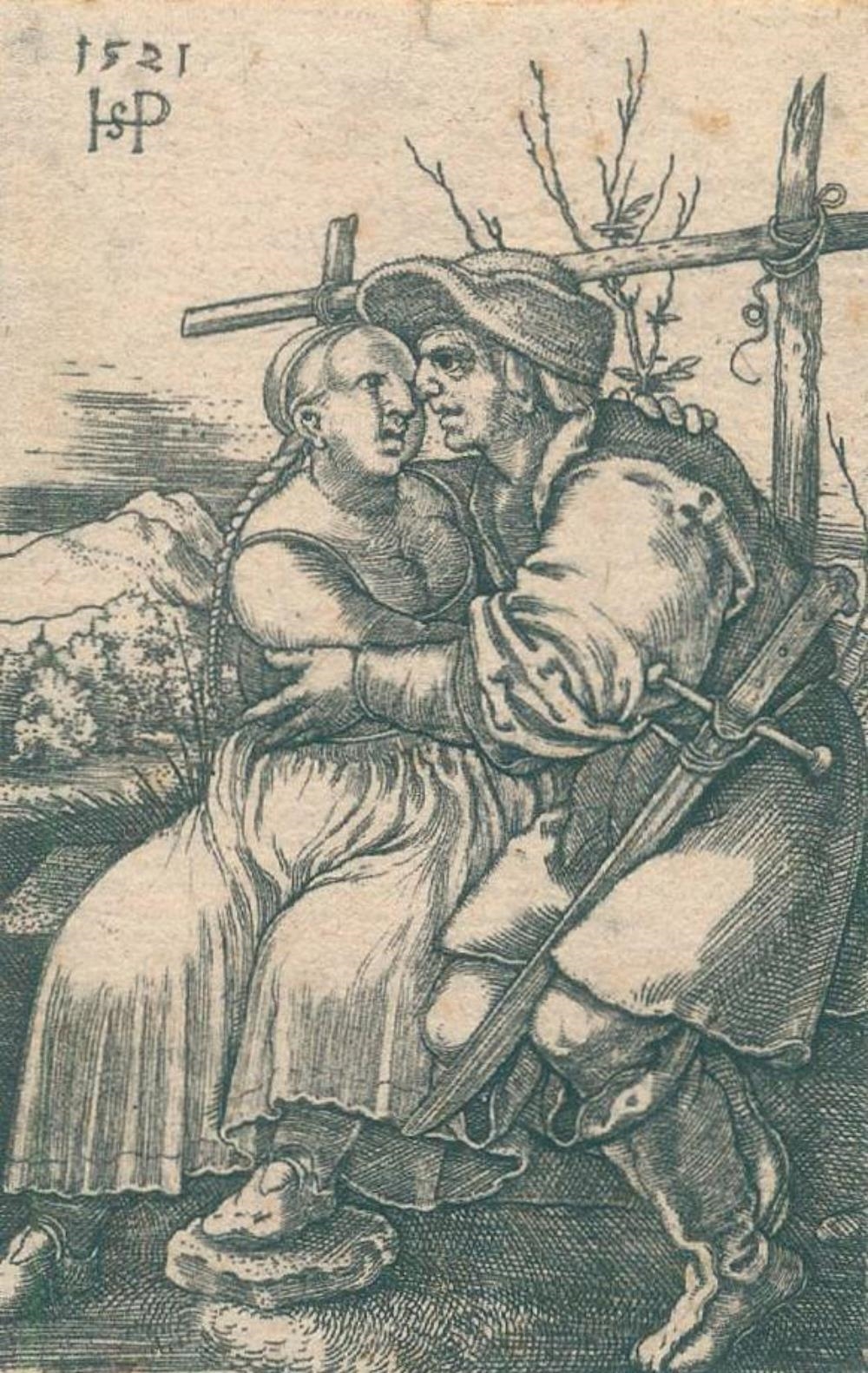 Hans Sebald Beham | Die beiden Liebespaare und der Narr (1535) | MutualArt