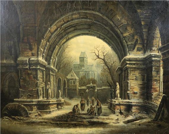 Albert Bredow | A Russian village in winter | MutualArt