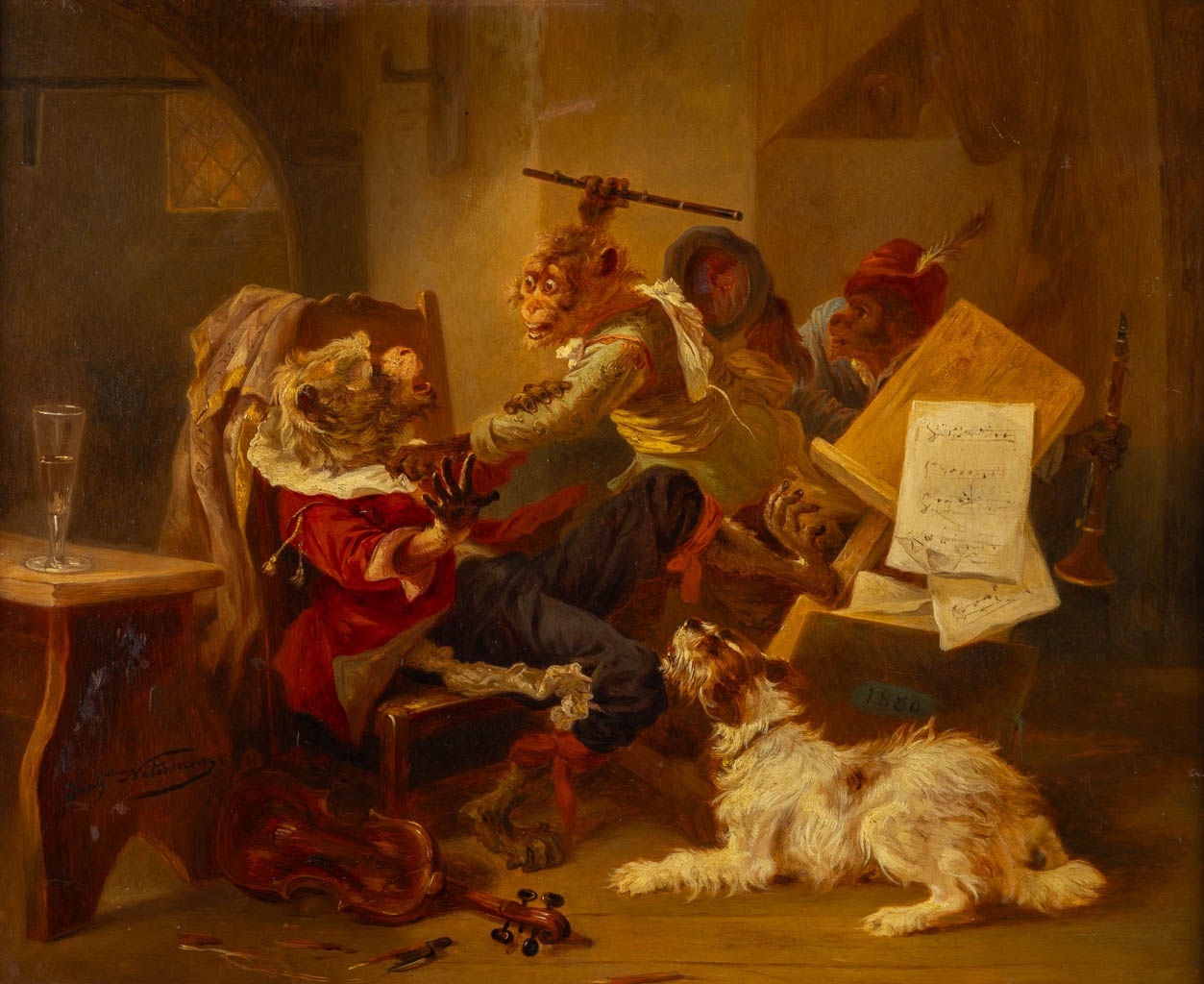 Zacharie Noterman | Fighting musical Monkeys | MutualArt