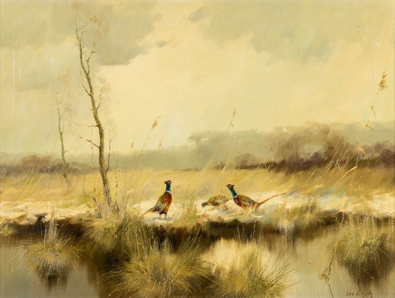 Manfred Schatz | Pheasants in the snow | MutualArt