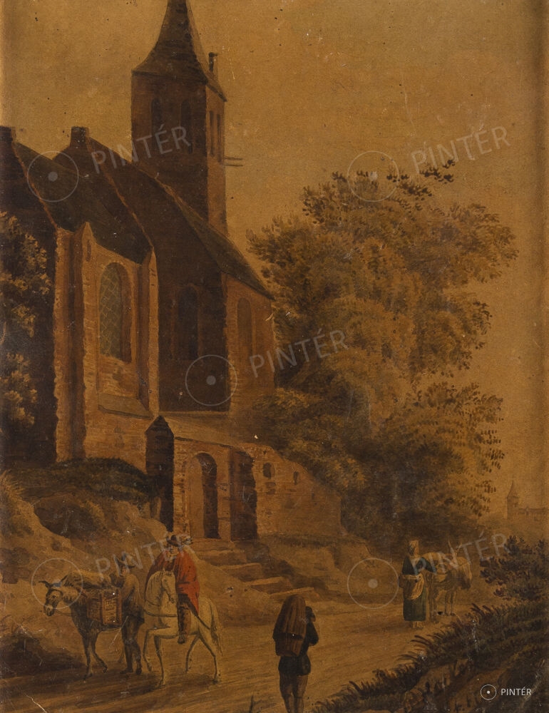 Jacob Philippe Hackert | Wandering Scene with Church | MutualArt