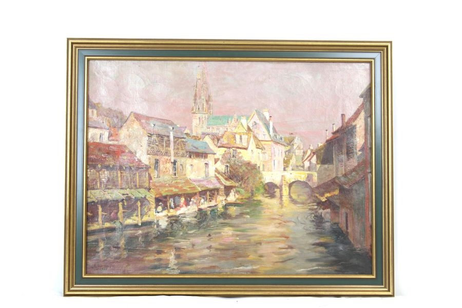 Alfred Pierre Joseph Jeanmougin | Urban landscape (1907) | MutualArt