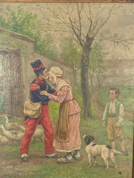 Eugène Chaperon | Eugène CHAPERON (1857-1938) Le départ. Oil... - Lot ...