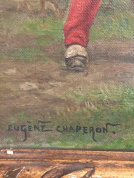 Eugène Chaperon | Eugène CHAPERON (1857-1938) Le départ. Oil... - Lot ...