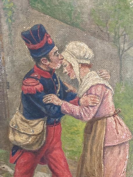 Eugène Chaperon | Eugène CHAPERON (1857-1938) Le départ. Oil... - Lot ...