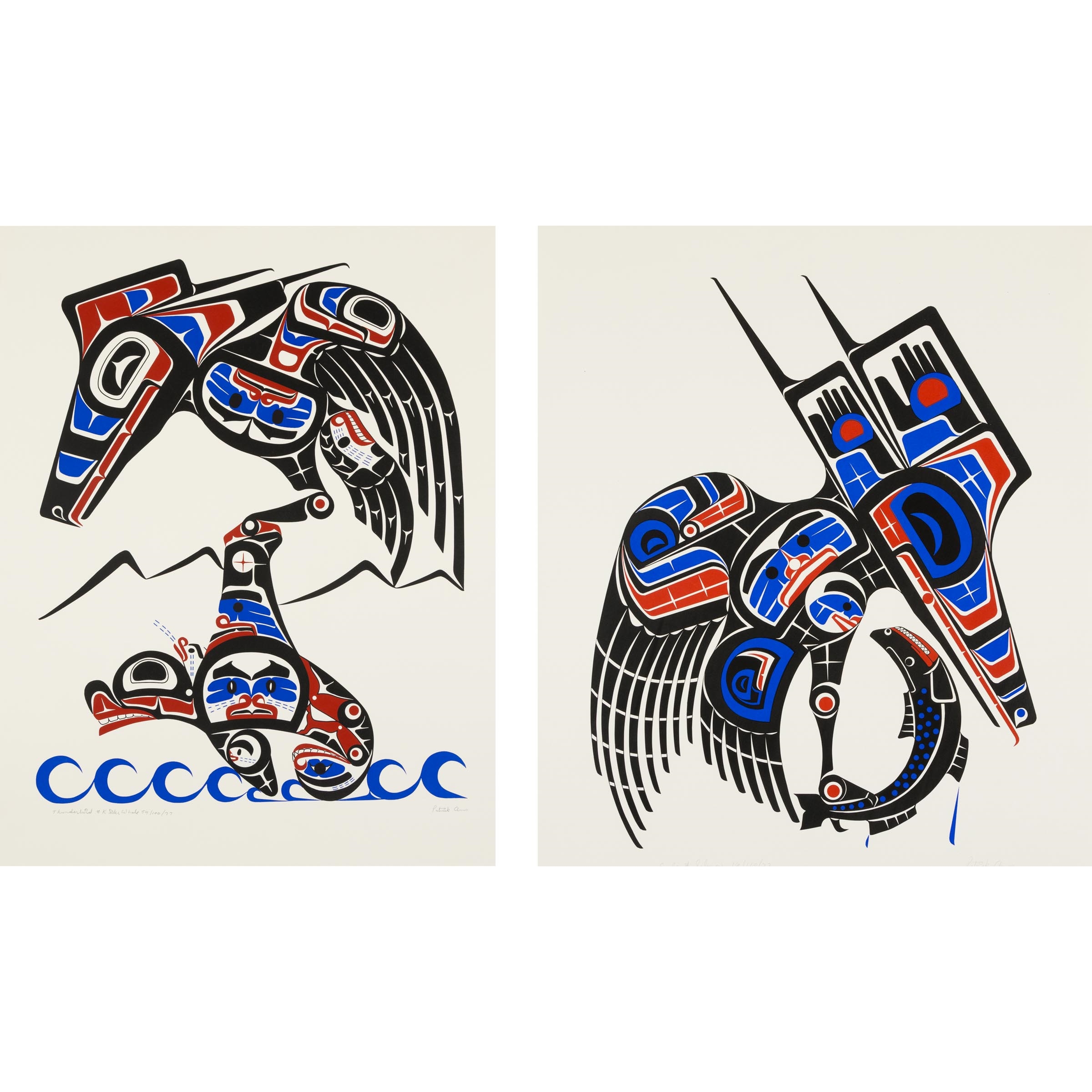 Patrick Amos | THUNDERBIRD AND KILLER WHALE, 1977; EAGLE & SALMON, 1977 ...