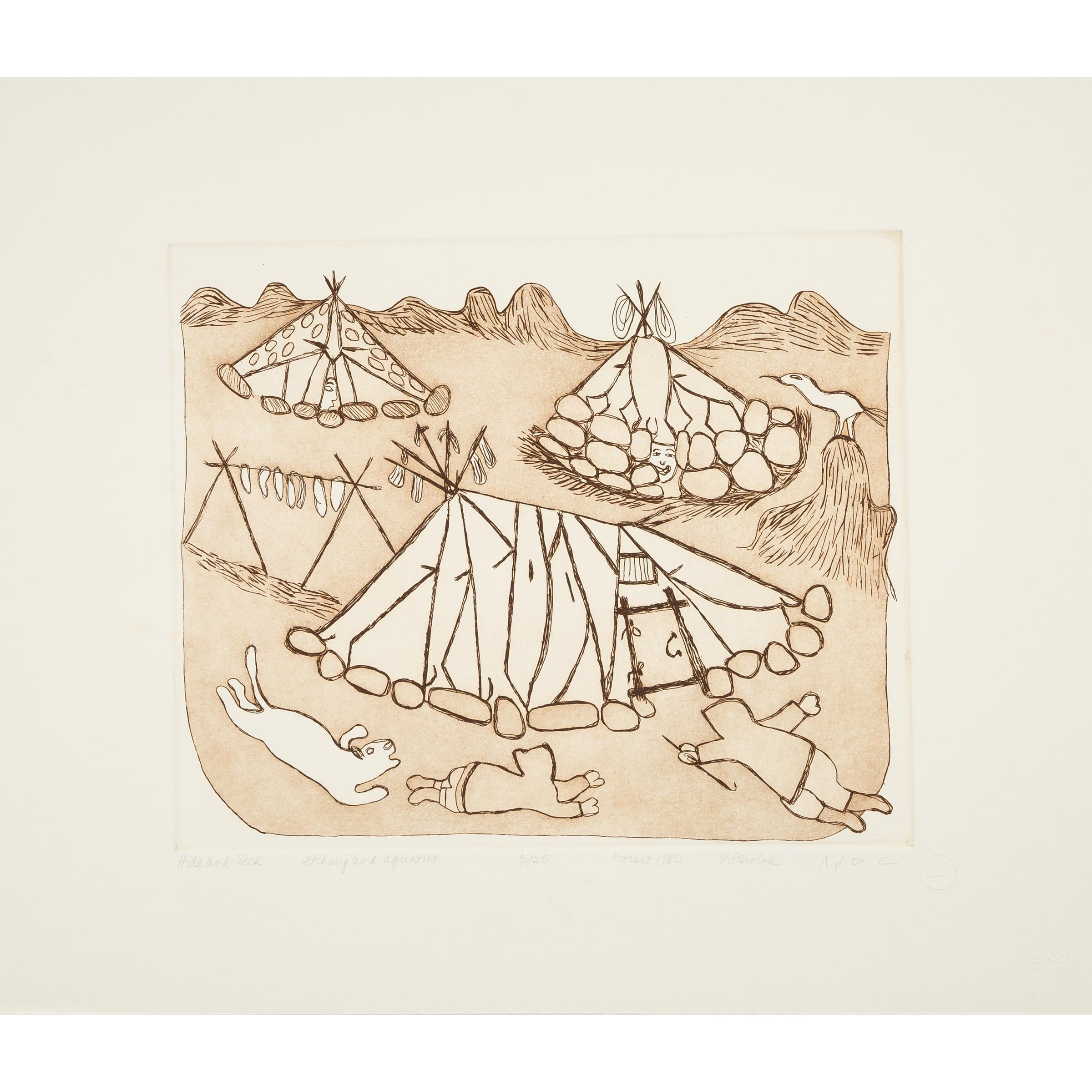 Pitseolak Ashoona | HIDE AND SEEK, 1980 (1980) | MutualArt