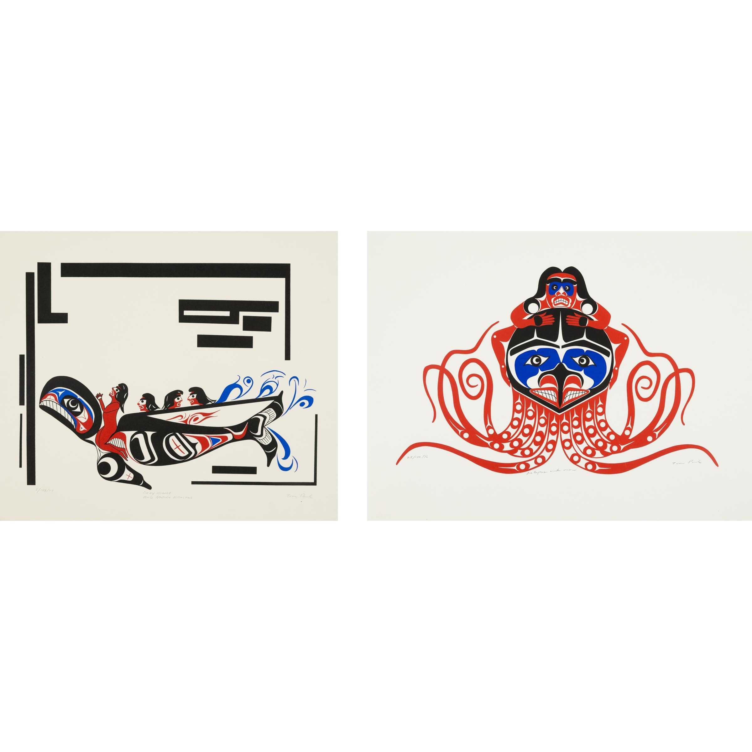 Tim Paul | GRAY WHALE AND NOOTKA WHALERS, 1977; OCTOPUS AND MAN, 1976 ...