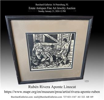 Rubén Rivera Aponte | RUBEN APONTE LINOCUT PUERTO RICO | MutualArt