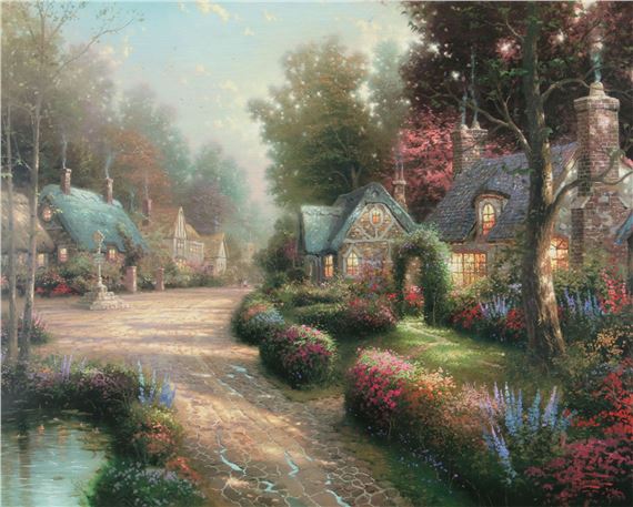 Thomas Kinkade | COBBLESTONE LANE I | MutualArt