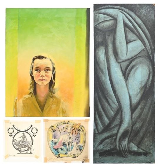 Virgil Finlay | FOUR VIRGIL FINLAY PAINTINGS (1961) | MutualArt