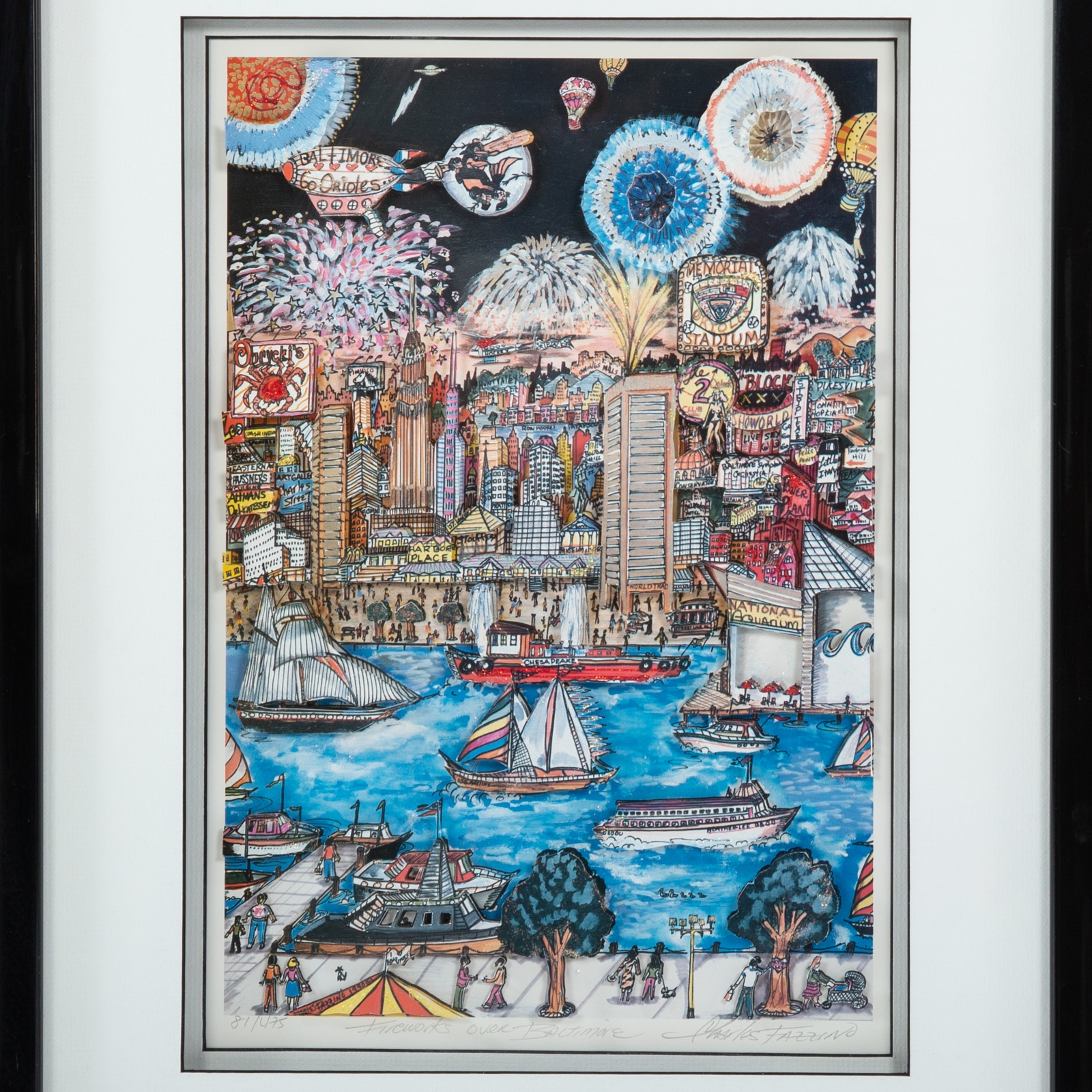 Charles Fazzino | Fireworks Over Baltimore | MutualArt