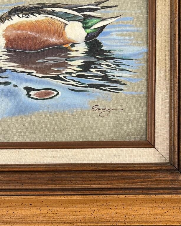 Elmer Sprunger | Elmer Sprunger Montana Shovler Duck Painting (1940) | MutualArt