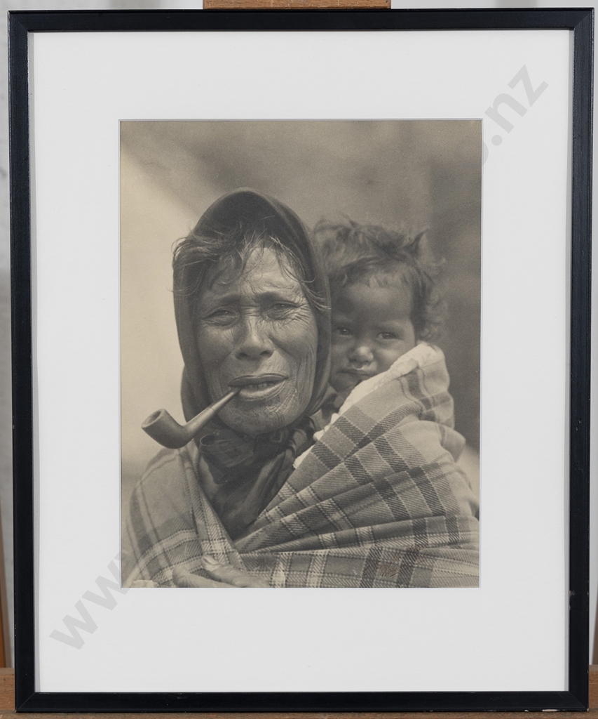 C. Troughton Clark | Māori Woman With Moko & Child (1890) | MutualArt