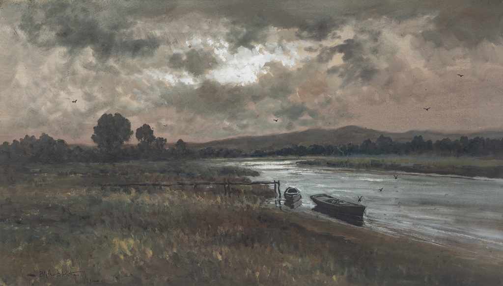 Blythe Fletcher | Twilight Riverside (1890) | MutualArt