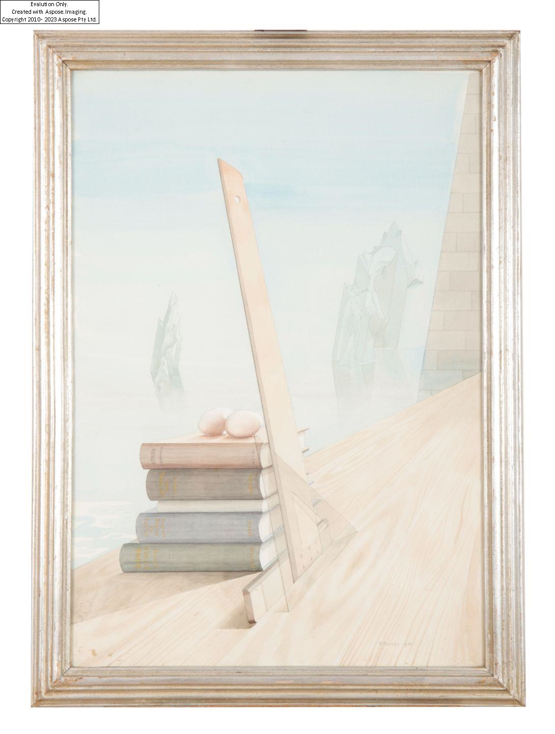 Brian Buchel | Still life with books and eggs | MutualArt