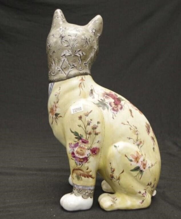 Emile Gallé | Rare Emile Galle faience cat figurine | MutualArt