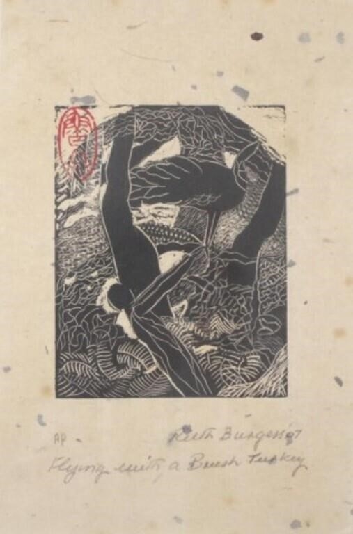 Ruth Burgess | Flying with a Brush Turkey (1932) | MutualArt