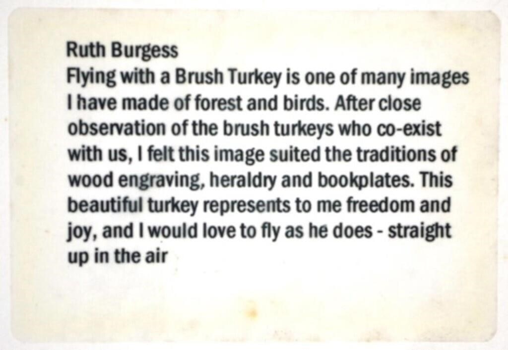 Ruth Burgess | Flying with a Brush Turkey (1932) | MutualArt