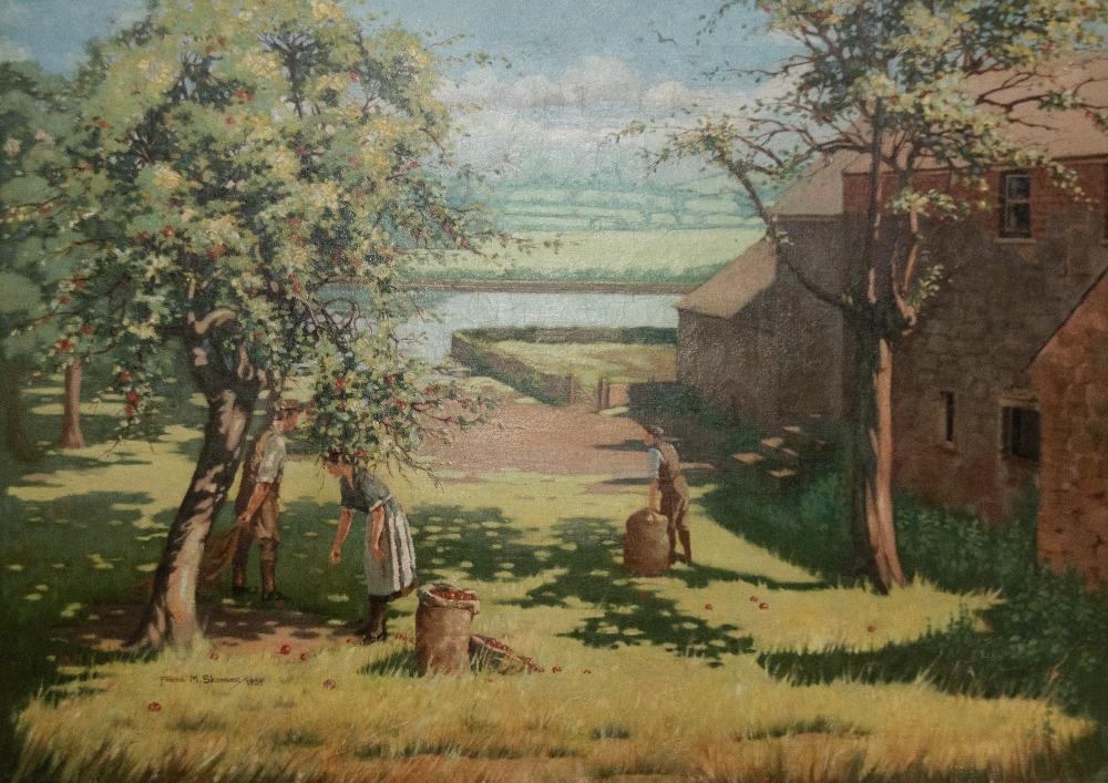 Freda Skinner | Freda M Skinner (fl.1930-40s) Harvesting cider apples ...