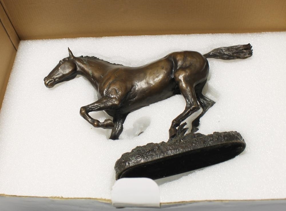 Richard Cooper | Richard Cooper boxed bronze galloping horse | MutualArt