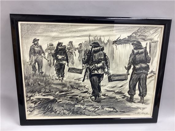 Arthur Ward | Arthur Ward (English 1906-1995) British Soldiers Carrying ...