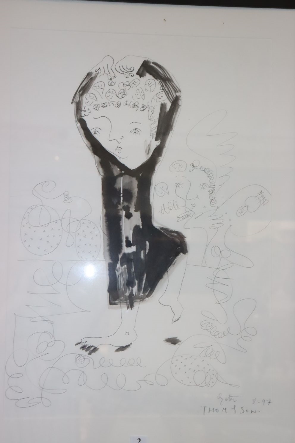 Peter Thompson | Pen and ink wash depicting angelic dancer | MutualArt