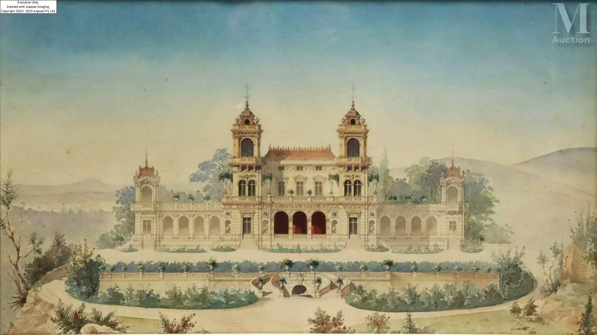 Louis Castel | Projet d'architecture - Palais niçois (1879) | MutualArt