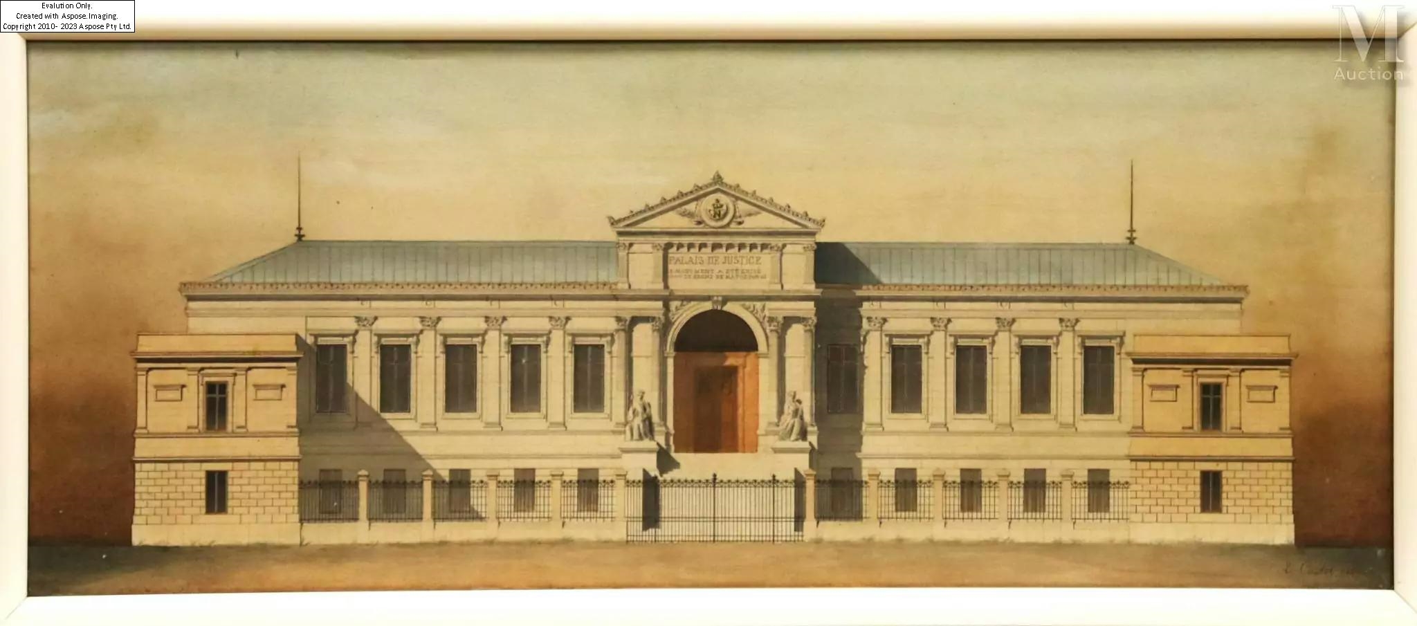 Louis Castel | Projet d'architecture - le Palais de Justice (1869 ...
