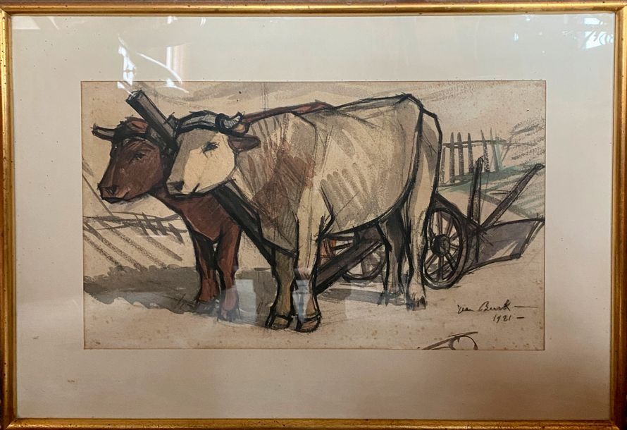 Jean Burkhalter | Jean BURKHALTER (1895-1982) Carriage Mixed media on ...