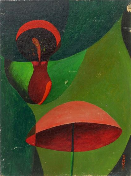 Beni Kosh | Red & Green Abstract | MutualArt