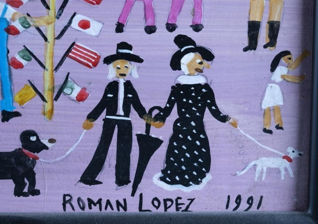 Roman Lopez | 2 Roman Lopez artworks, O/M. 1991. (1991) | MutualArt
