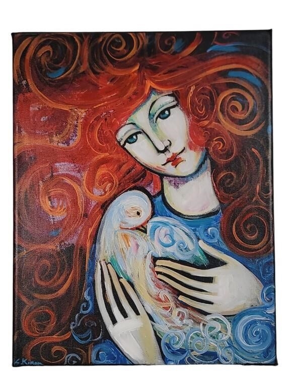 Zora Kader | A woman with a bird | MutualArt