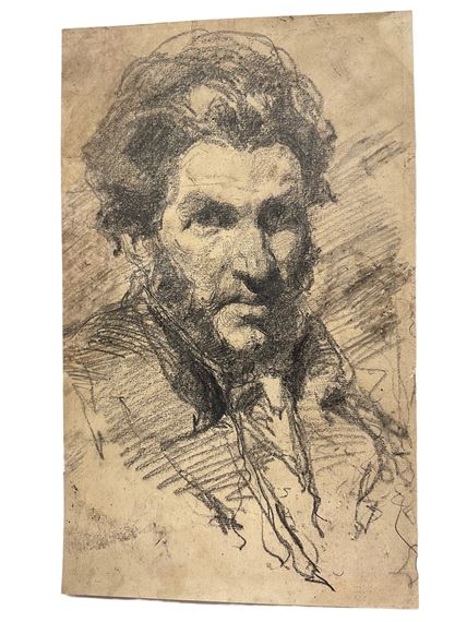 Frank William Brangwyn | Manner of Frank Brangwyn, pencil - Head of a ...