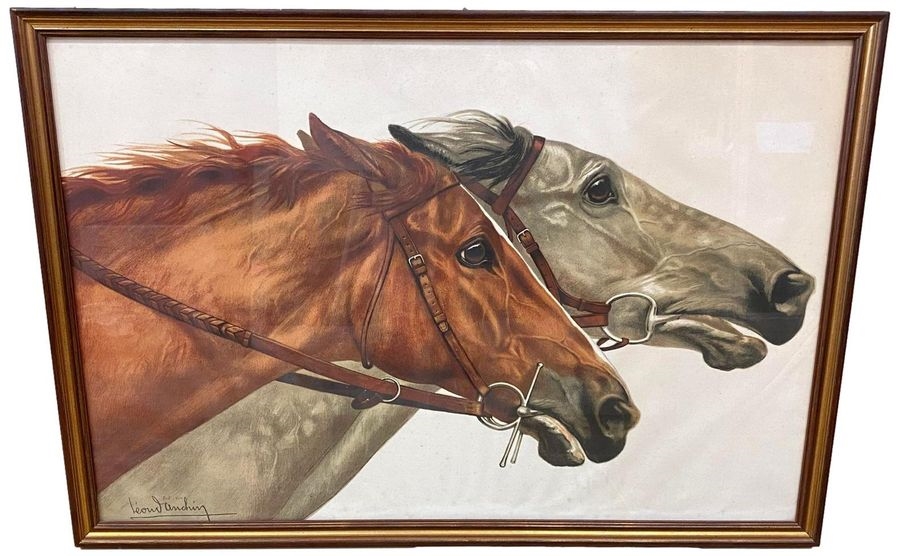 Leon Danchin | Léon DANCHIN (1887-1938) Heads of horses Lithograph ...