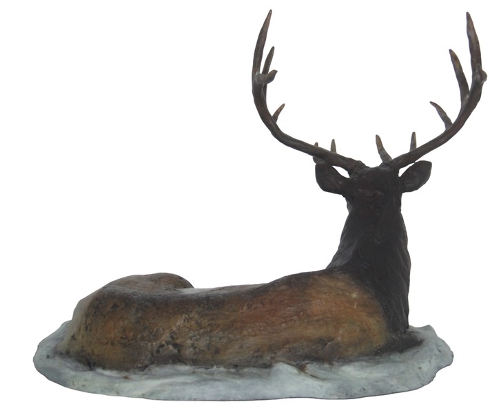 Ken Bjorge | Ken Bjorge Bronze, Bull Elk in Snow (1990) | MutualArt