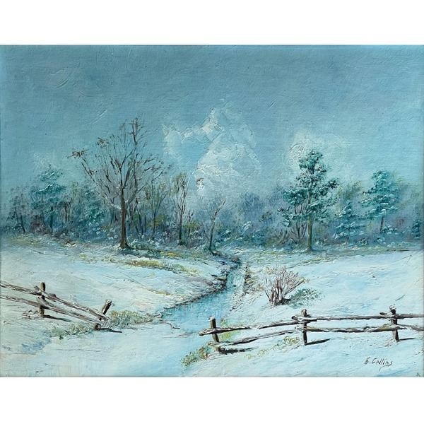Earl Collins | Earl Edward Collins, Oil on Board Winter Scene | MutualArt