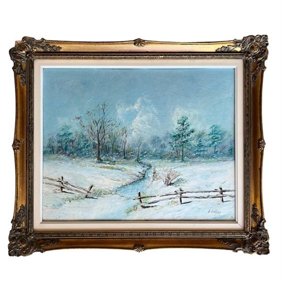Earl Collins | Earl Edward Collins, Oil on Board Winter Scene | MutualArt