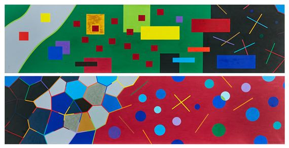Karl Gustaf Nilson | Geometrisk komposition - diptyk (1987) | MutualArt