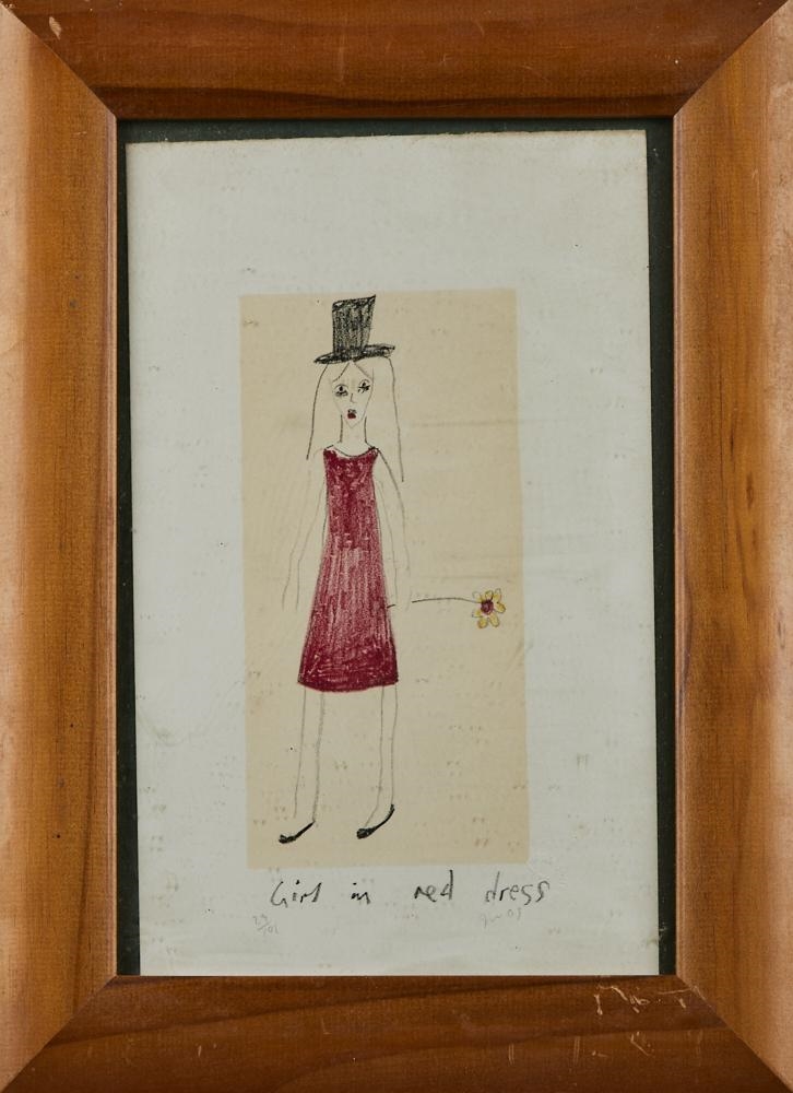 Jenny Watson | Girl in Red Dress (2003) | MutualArt