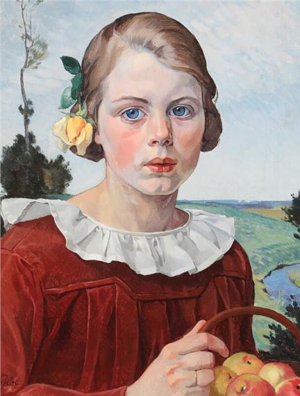 Johannes Einer Andersen Glob | Pige med æbler | MutualArt