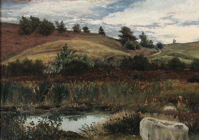 Vilhelm Kyhn | Landscape with a view from Rye Station (1878) | MutualArt