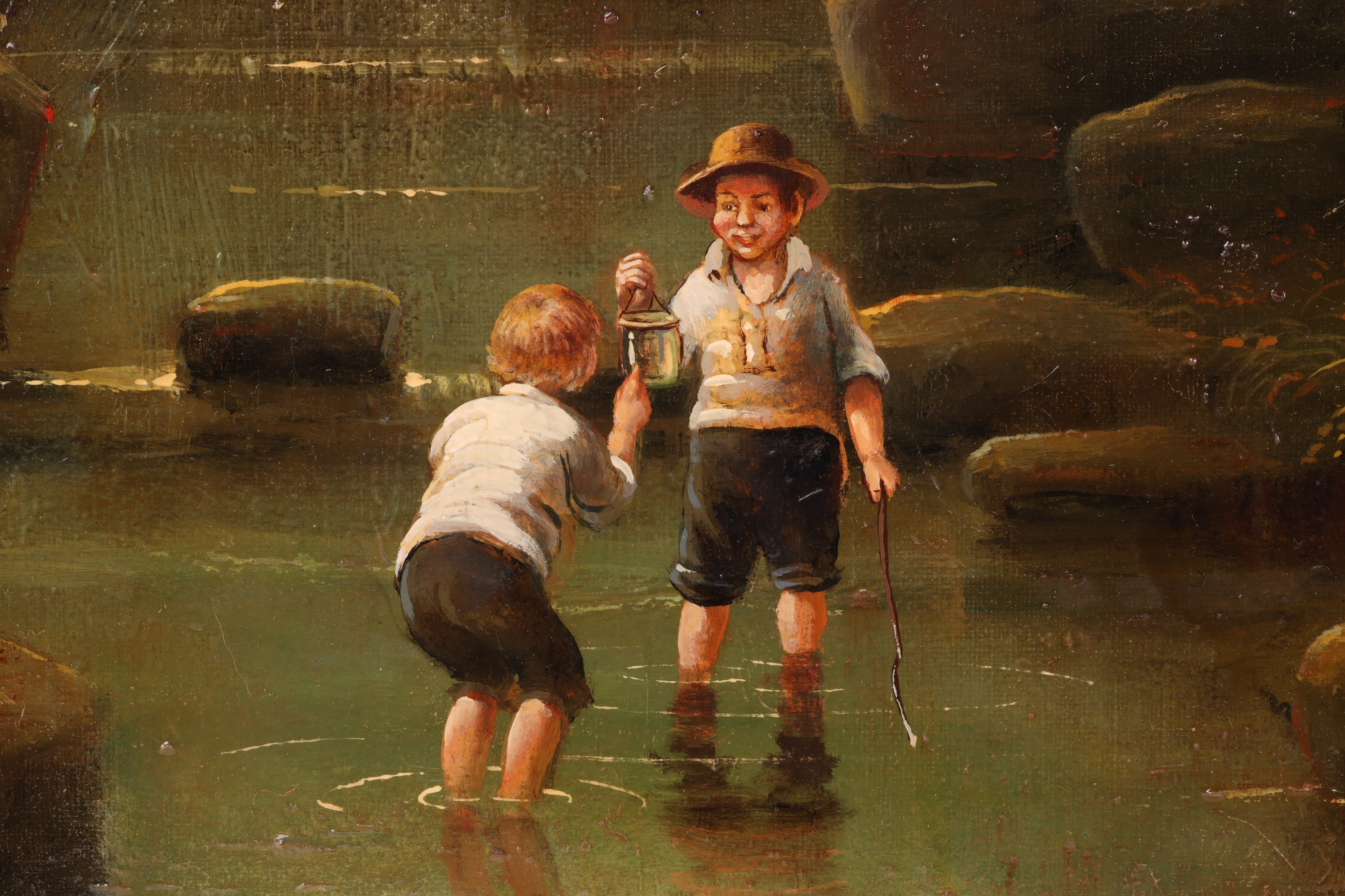 Brian Coole | Children playing by a waterfall (1939) | MutualArt