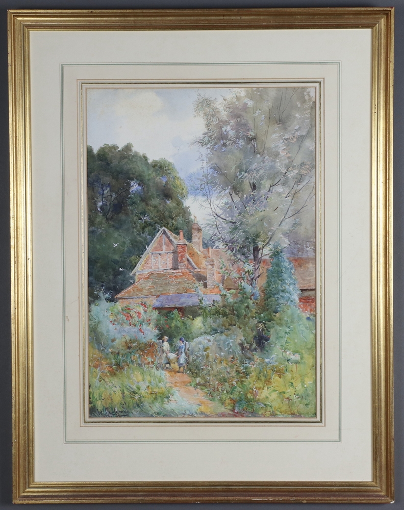 William Stephen Coleman | children in a cottage garden | MutualArt
